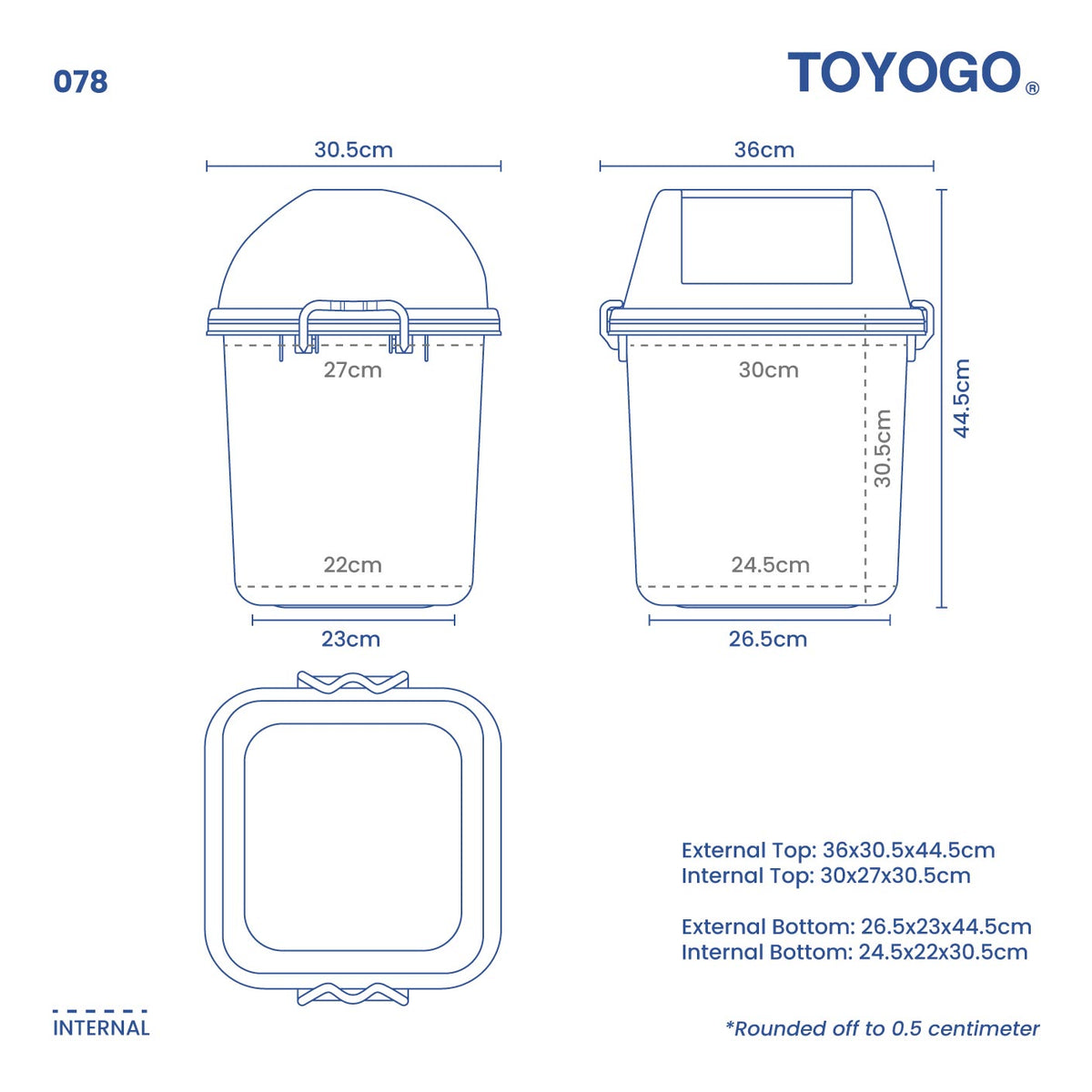 DUSTBIN (TOP OPEN) (078) | TOYOGO Singapore – TOYOGO - CHUAN HENG