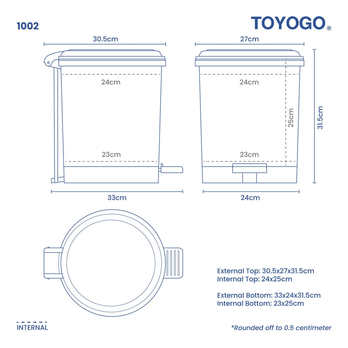 STEP BIN 10L (1002) | TOYOGO Singapore – TOYOGO - CHUAN HENG