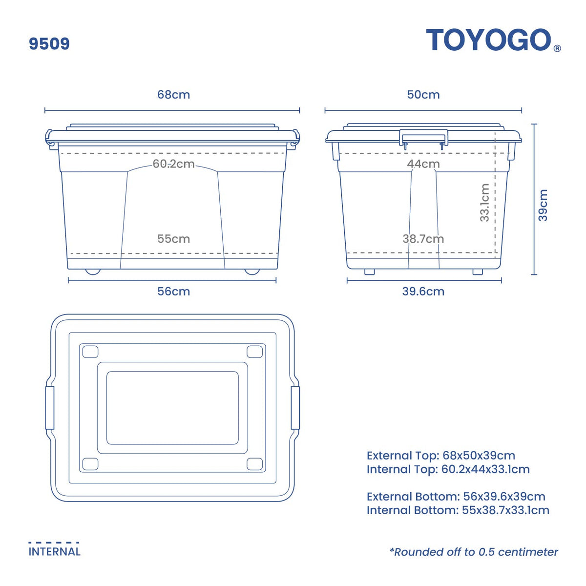 JIEPIN STORAGE BOX W/WHEELS(XL) (9509) | TOYOGO Singapore – TOYOGO ...